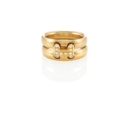 Bonhams : HERMES A GOLD 'H' RING