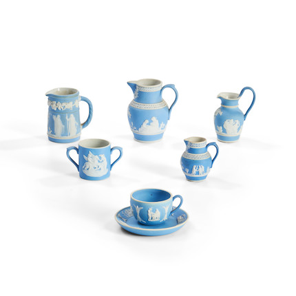 Bonhams Skinner : Six Wedgwood Light Blue Jasper Dip Miniatures ...