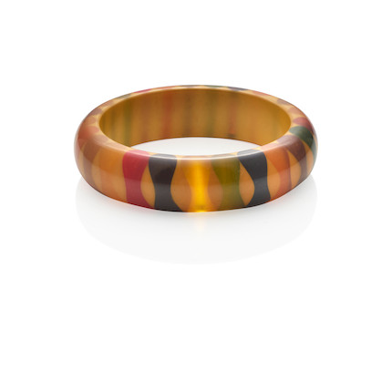 Bonhams : A MULTICOLOR BOWTIE BAKELITE BANGLE on a butterscotch ...