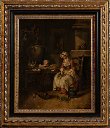 Bonhams Skinner : Follower of Jean Baptiste Siméon Chardin (French, 1699-1779) Kitchen Genre ...