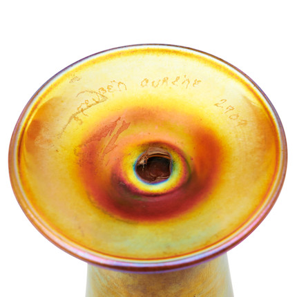 Bonhams Skinner : Steuben Gold Aurene Glass Trumpet Vase, Corning, New ...