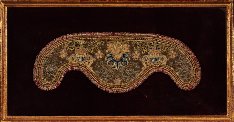 Bonhams Skinner : Two Framed European 18th Century Embroidered Collars