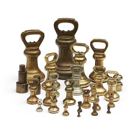 Bonhams Skinner : Collection of Early Brass Bell Weights,