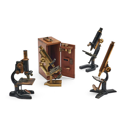 Bonhams Skinner : Four Compound Monocular Microscopes, First half of ...