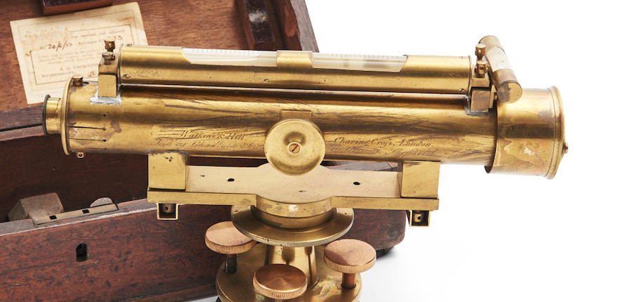 Bonhams Skinner : Watkins & Hill Surveyor's Wye Level, London, England ...