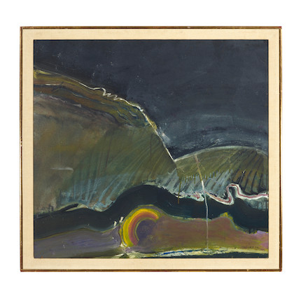 Bonhams : Arthur Okamura (1932-2009) Moody Landscape 28 X 30 1/4 in ...