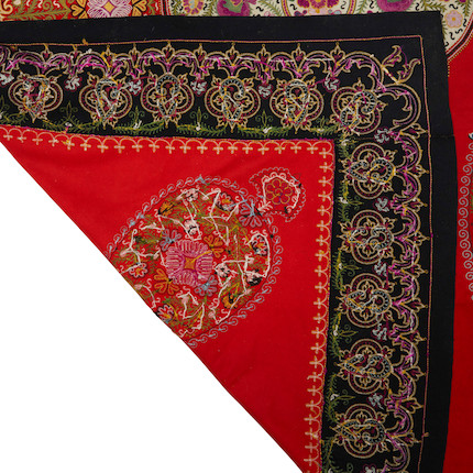 Bonhams Skinner : Persian Resht Embroidery Iran 5 ft. 1 in. x 6 ft. 2 in.