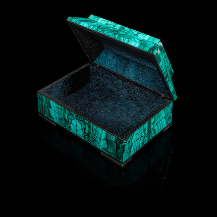 Bonhams : Large Malachite Sarcophagus Style Box