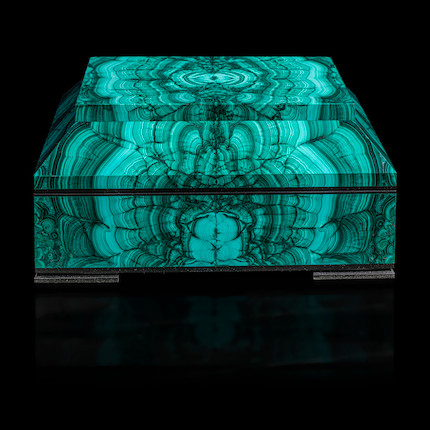 Bonhams : Large Malachite Sarcophagus Style Box
