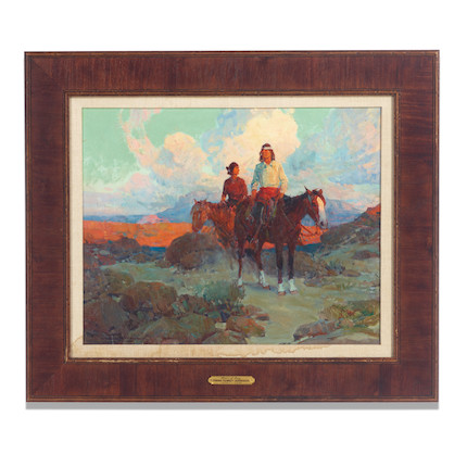 Bonhams : Frank Tenney Johnson (1874-1939) Close of Day 16 x 20 in ...