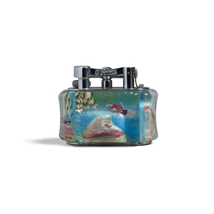 Bonhams : DUNHILL Aquarium Lighter1950selectroplated chrome, Lucite ...