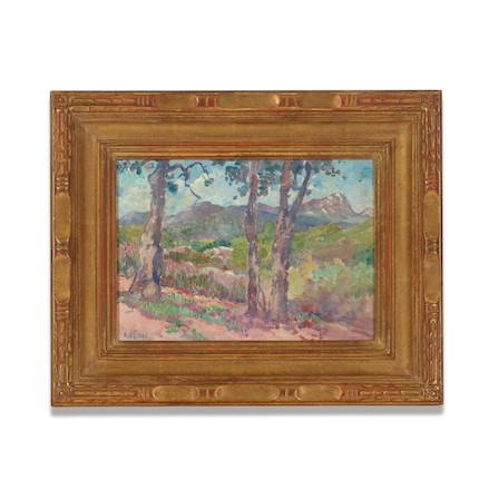 Bonhams : Charles A. Fries (1854-1940) Oaks near Mussey Grade 10 x 14 ...