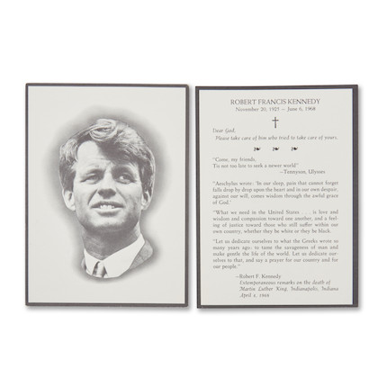 Bonhams Skinner : Kennedy, Robert F. (1925-1968) RFK Funeral Ephemera