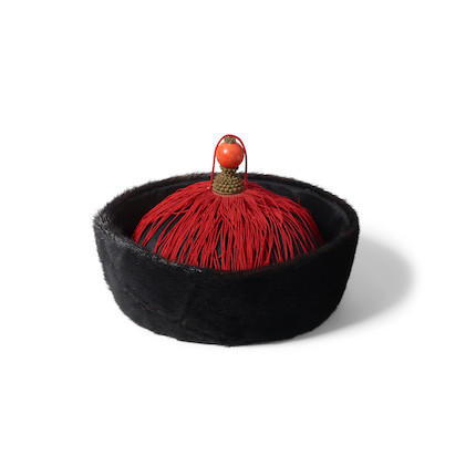 Bonhams : AN OFFICIAL'S WINTER COURT HAT, CHAO GUAN 19th century/late ...