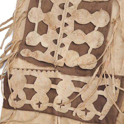 Bonhams Skinner : Apache hide and cloth saddle bags lg. excluding ...