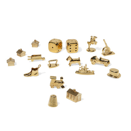 Bonhams : SIDNEY MOBELL A GOLD-PLATED AND ENAMEL 'MONOPOLY' GAME SET