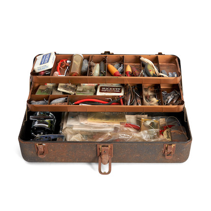 Bonhams Skinner : Vintage Tackle Box Full of Lures and Other Equipment ...