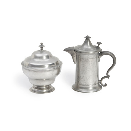 Bonhams Skinner : Pewter Sugar Bowl and Syrup Pitcher, America, 19th ...