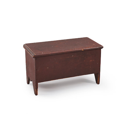 Bonhams Skinner : Small Red-painted Pine Six-board Chest, probably ...