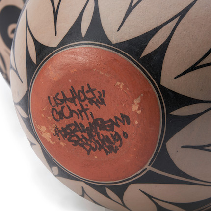 Bonhams Skinner : Two Lisa Holt & Harlan Reano polychrome pottery jars ...