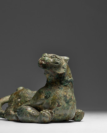 Bonhams : A RARE AND IMPORTANT BRONZE FIGURE OF A TIGER Eastern Zhou ...