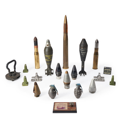 Bonhams Skinner : Twenty Artillery Shells, Fuzes, Fuze Setter, Tie ...