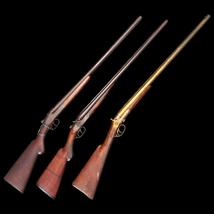 Bonhams Skinner : Three Double-barrel 12 Gauge Shotguns, Curio or Relic ...