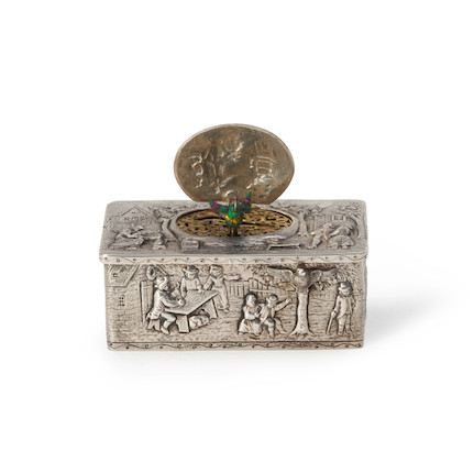 Bonhams Skinner : German Silverplate Singing Bird Automaton Box,