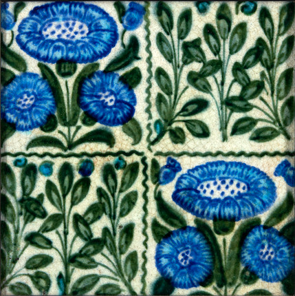 Bonhams Skinner : Three William De Morgan Floral Tiles, England, 1882 ...
