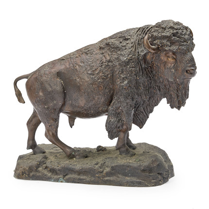 Bonhams Skinner : Bronze Figure of an American Bison, early 20th century,