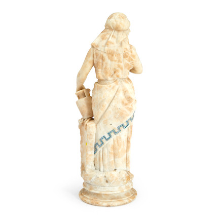 Bonhams Skinner : Alabaster Statue of Young Woman with an Urn, Italy ...