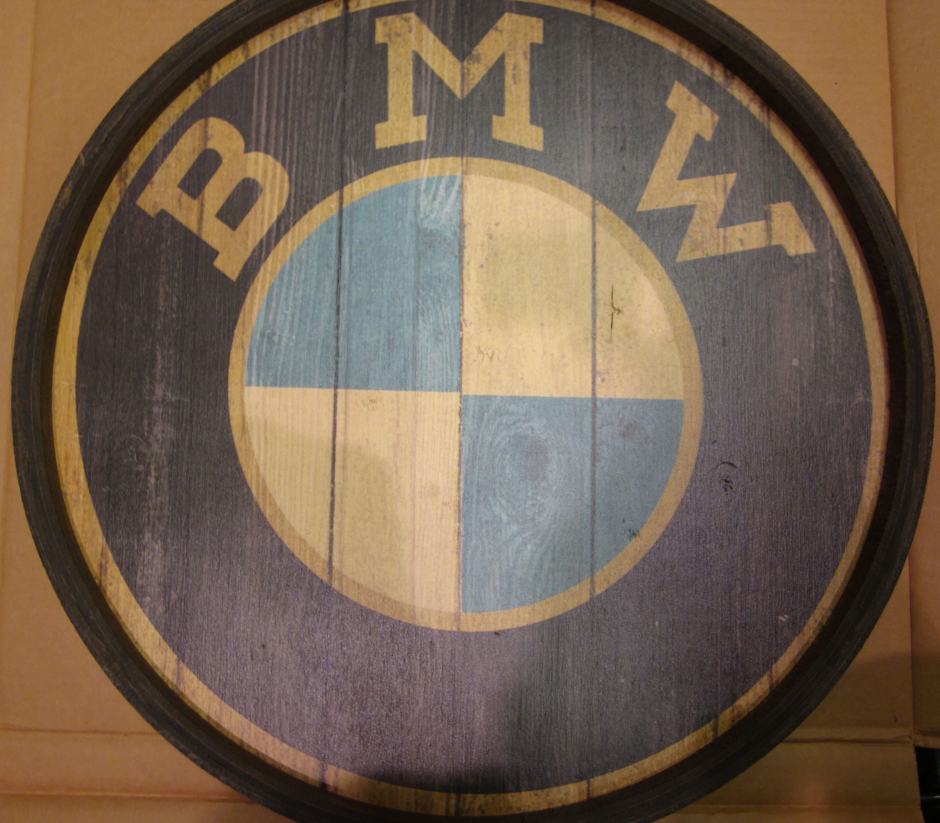 Bonhams Cars : A BMW wooden sign,