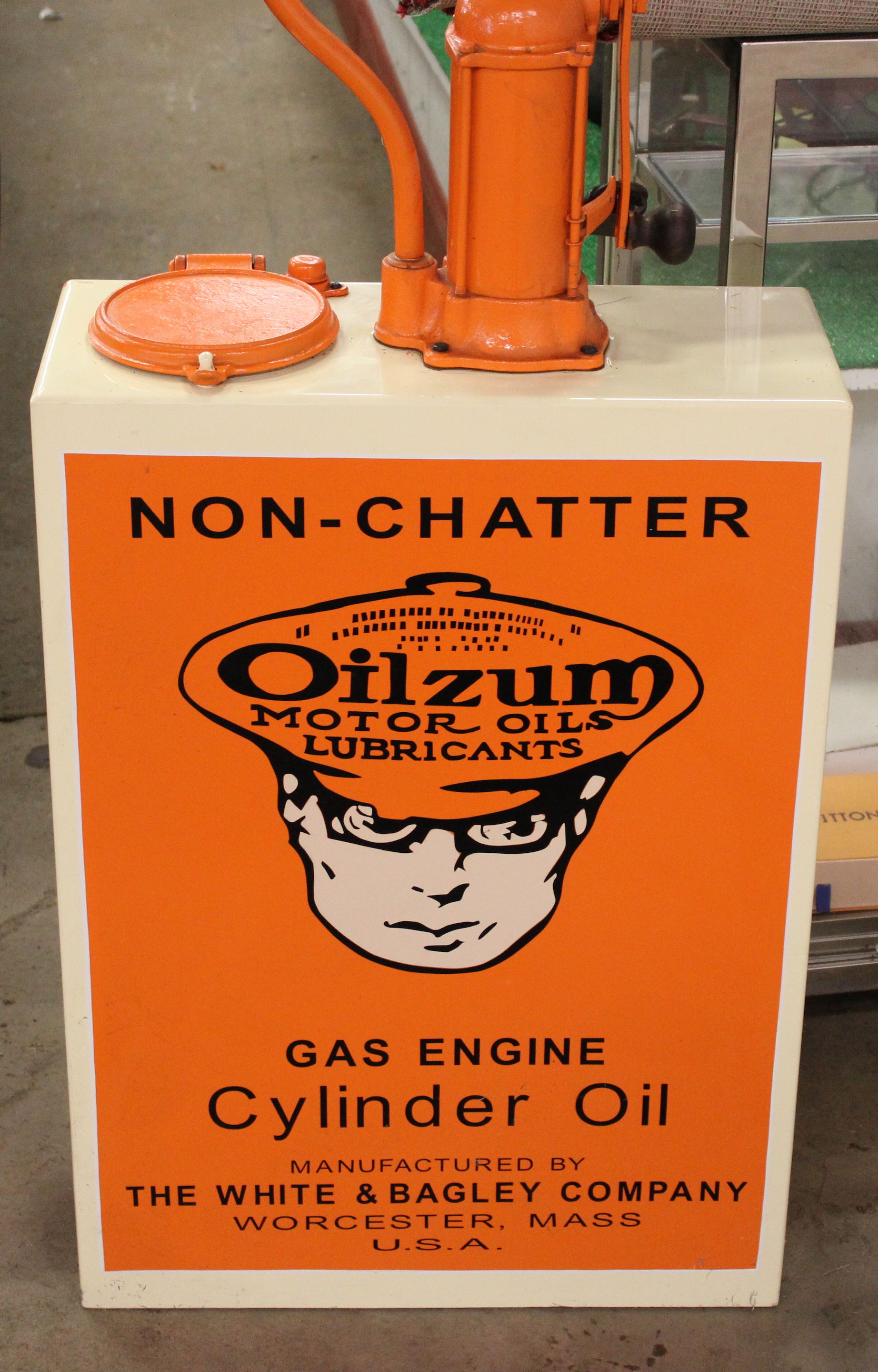 Bonhams Cars : A hand-cranked forecourt oil bowser,