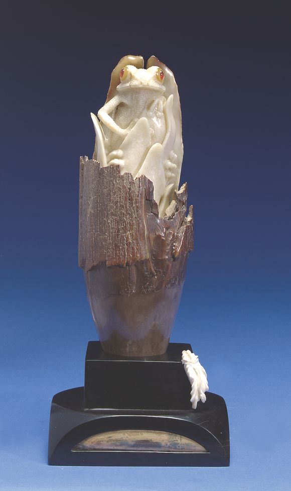Bonhams : Fossil Ivory Frog Carving