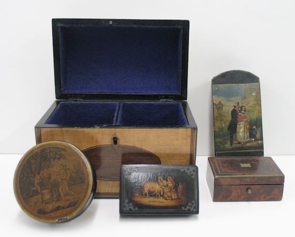 Bonhams : An assembled grouping of eight boxes and bonbonnieres