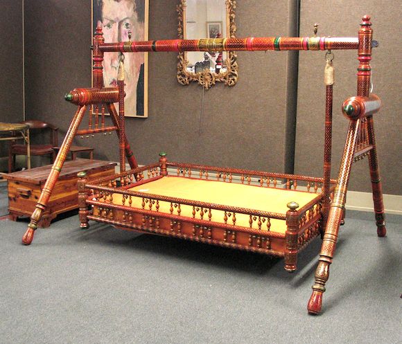 Bonhams : An Thai style polychrome decorated bed