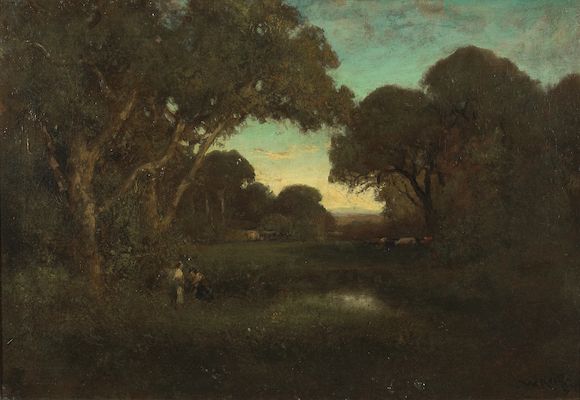 Bonhams : William Keith (1838-1911) A Pastoral Landscape with Figures ...