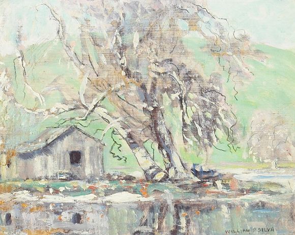 Bonhams : William Posey Silva (1859-1948) Sycamore - Salinas Road (No. 673) 8 x 10in
