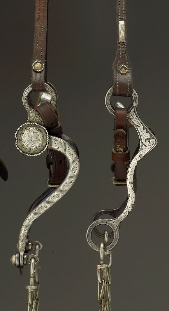 Bonhams : A lot of two silver-mounted bits by Fleming