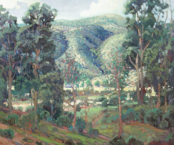 Bonhams : Gary Lang (20th c.entury) A Lush California Landscape 25 x 30in
