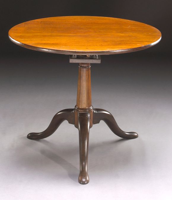 Bonhams : A George III mahogany tilt top tea table Third quarter 18th ...