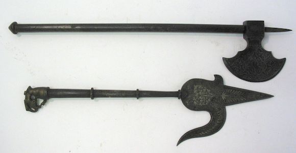 Bonhams : A lot of two Indian hafted weapons