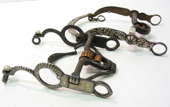 Bonhams : A lot of two silver-mounted Mexican bits