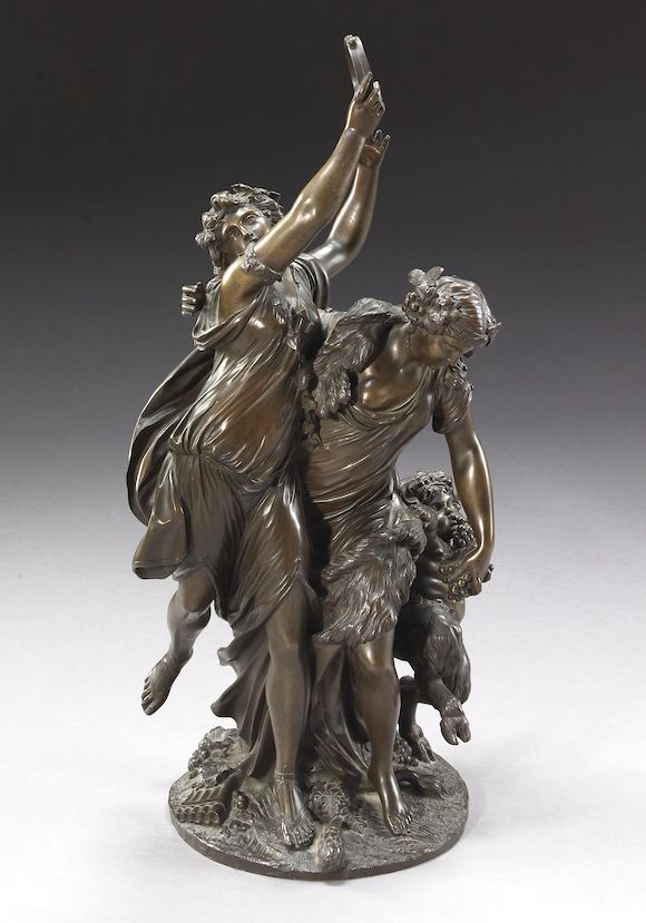 Bonhams : A bronze figural group of Bacchantes Cast after a model by ...
