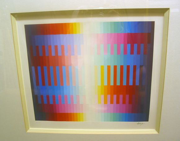 Bonhams : Yaacov Agam; Magic Rainbow I; Tapestry; Square Wave #2; (3)