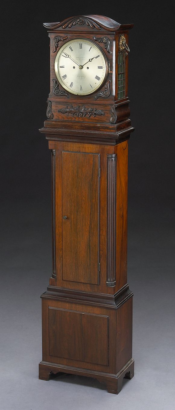 Bonhams : A late Regency rosewood bracket clock on pedestal Lewis ...
