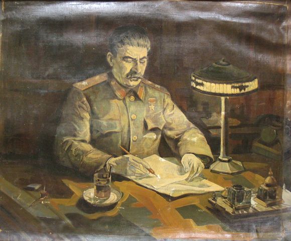 Bonhams : Soviet School (mid 20th century) A Young Pioneer girl playing ...