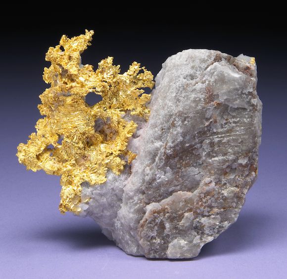 Bonhams : Crystallized Gold on Quartz