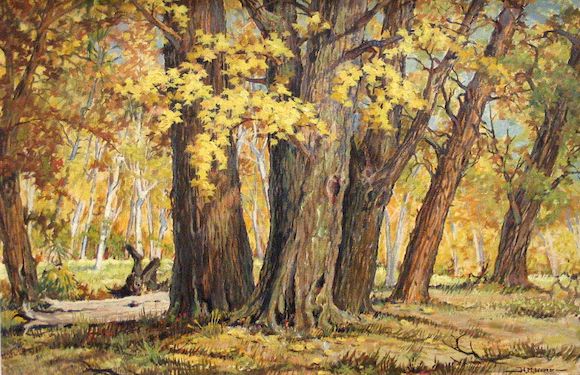 Bonhams : Harold Morse Ward (American 1889-1973) Last stand 24 x 36in