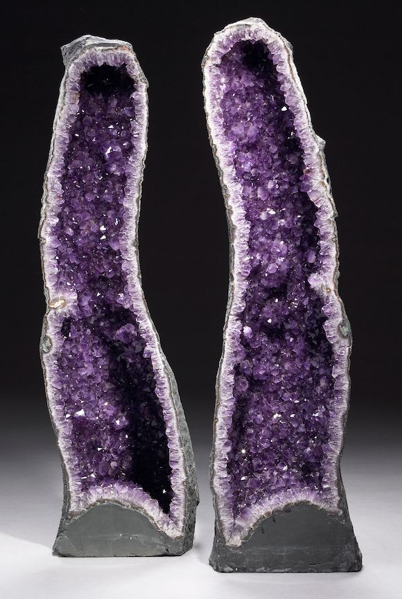Bonhams : Pair of Amethyst Geode Halves